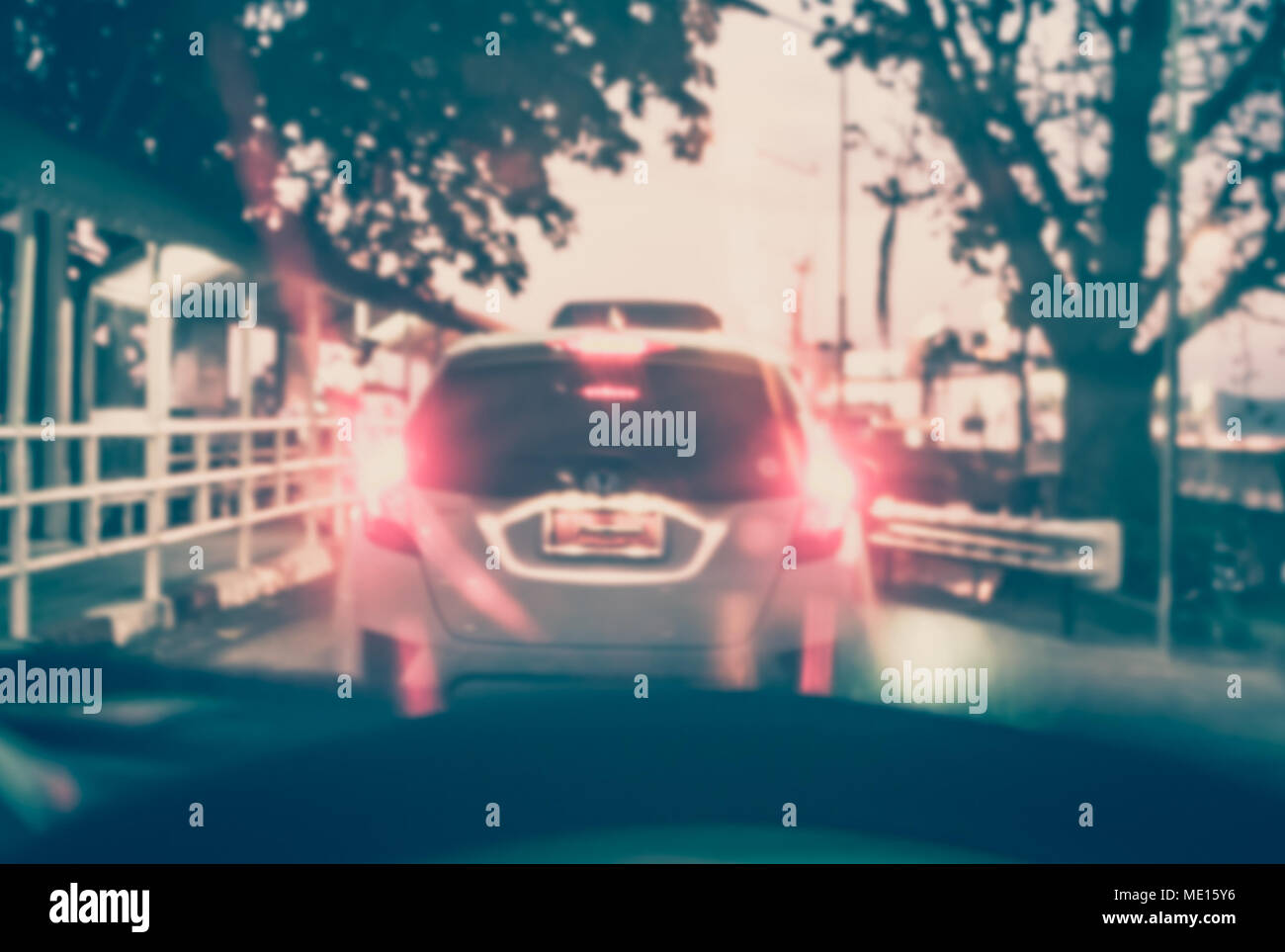 Vintage Style - blurred luxury car on road Stock Photo - Alamy