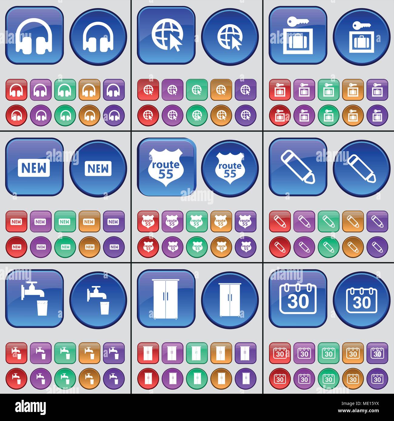 Headphones, Web cursor, Vault, New, Route 55, Pencil, Tap, Cupboard ...