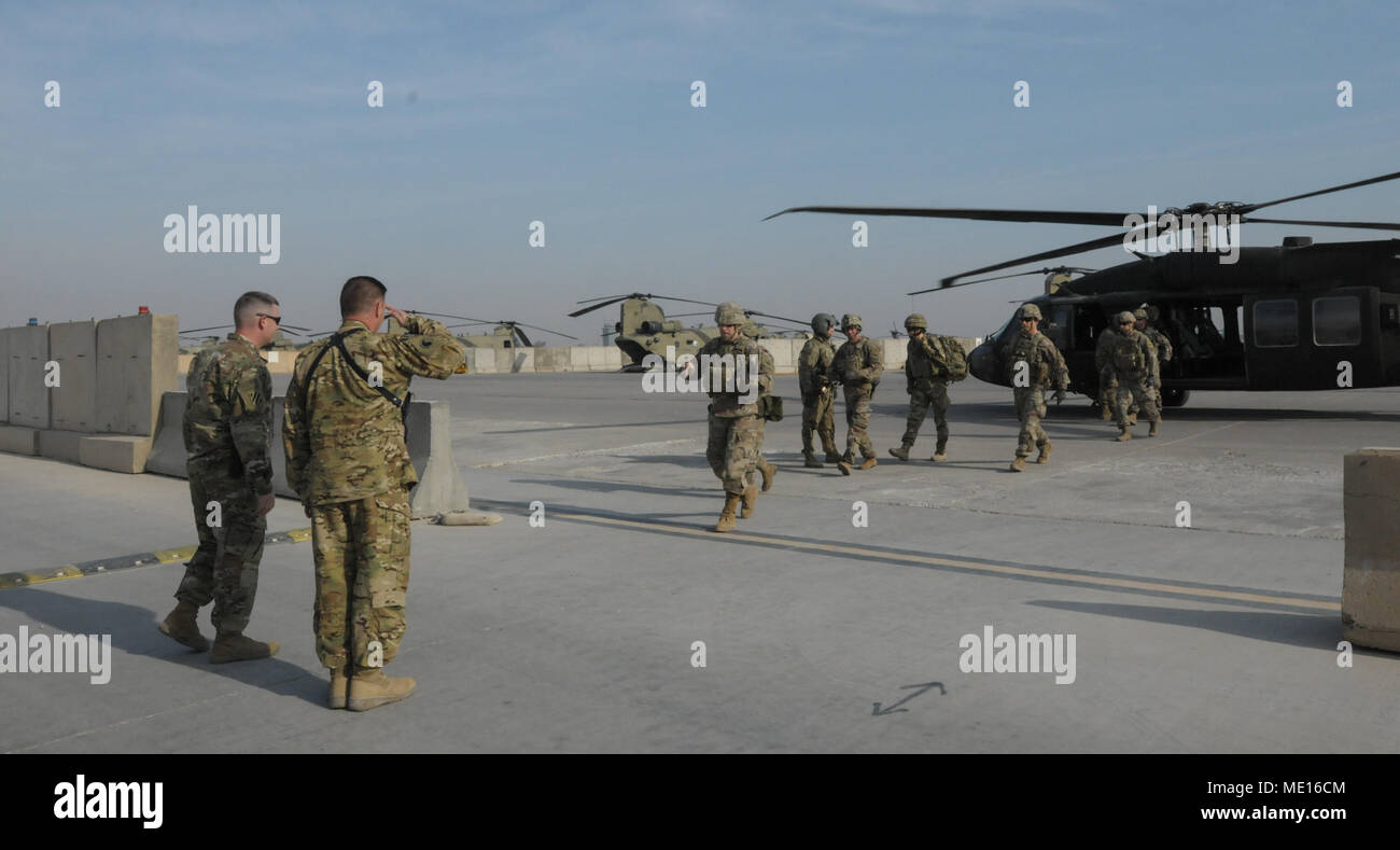 The 449th Combat Aviation Brigade Commander Lt. Col. Joseph Bishop and ...