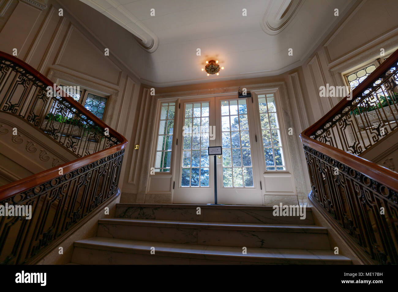 Portland, Oregon, USA - April 19, 2018 : Interior view of Pittock ...
