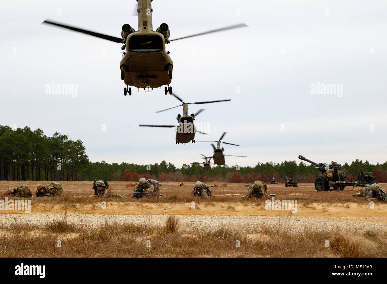 CH-47 Chinook aircraft assigned to the 82nd Combat Aviation Brigade, 82nd Airborne Division ...