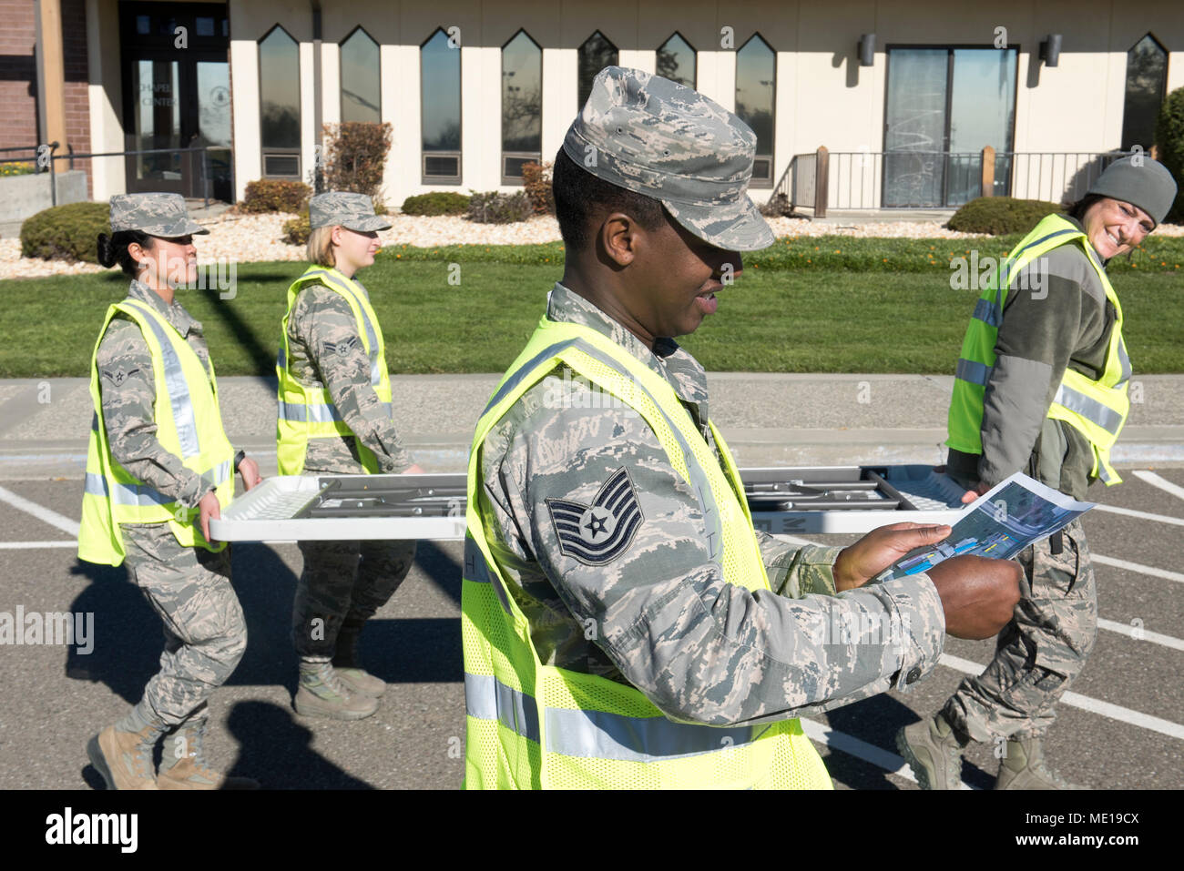 Tech. Sgt. Michael Muya, 60th Aerospace Medicine Squadron, guides his ...