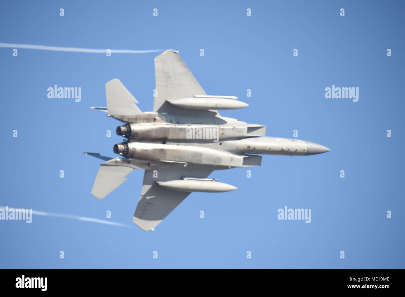 A U.S. Air Force F-15 Eagle fighter jet from the 144th Fighter Wing ...