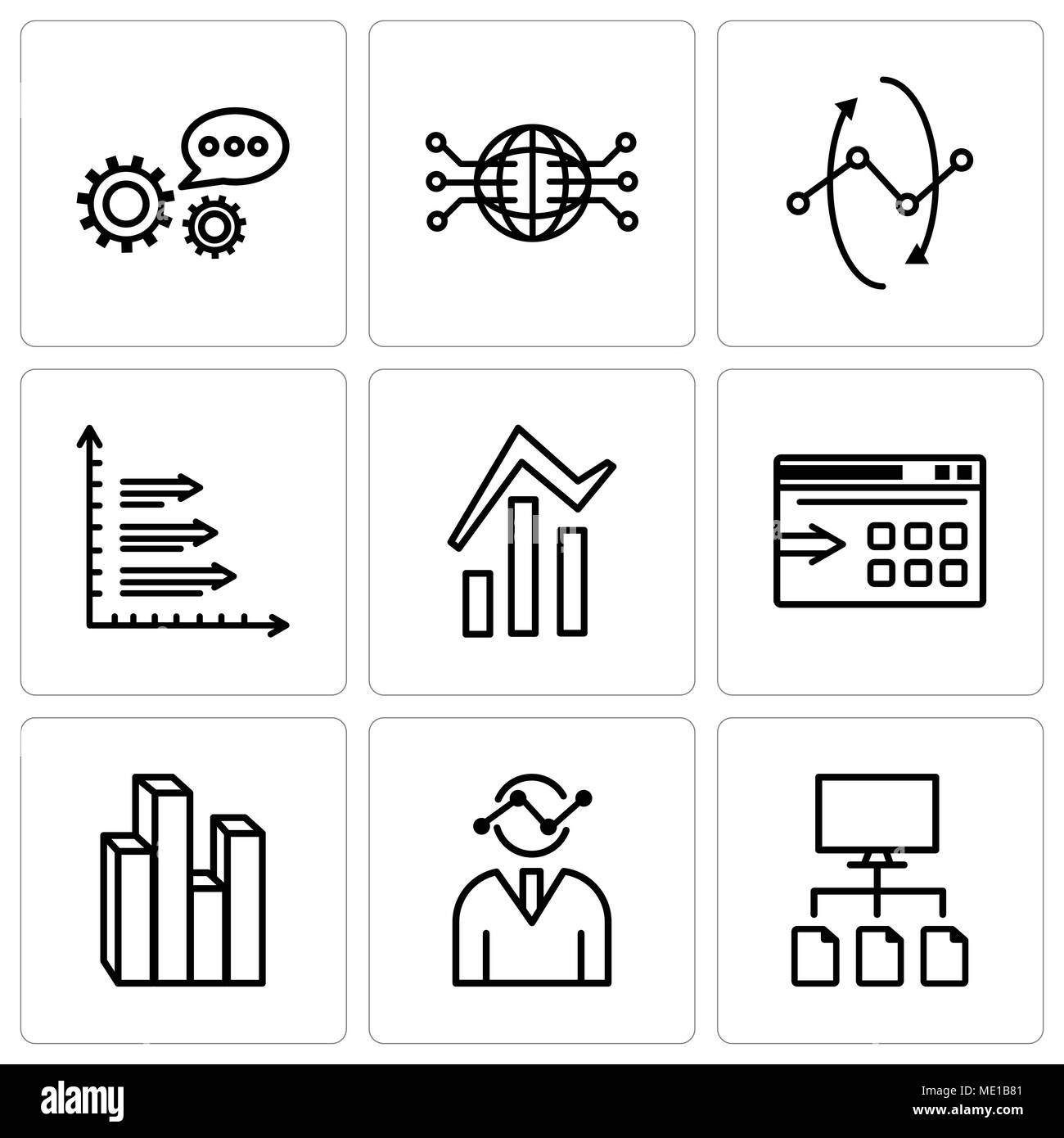 Set Of 9 Simple Editable Icons Such As Data Flow Human Graphics Stream Graphic Data Export