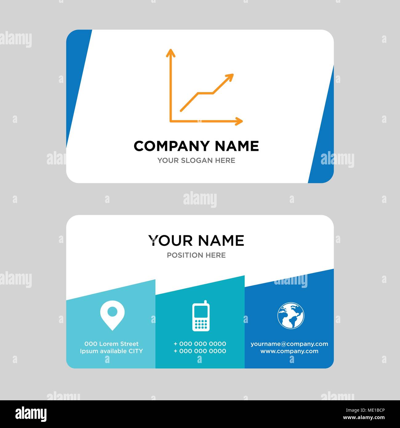Data analytics descending business card design template, Visiting for ...