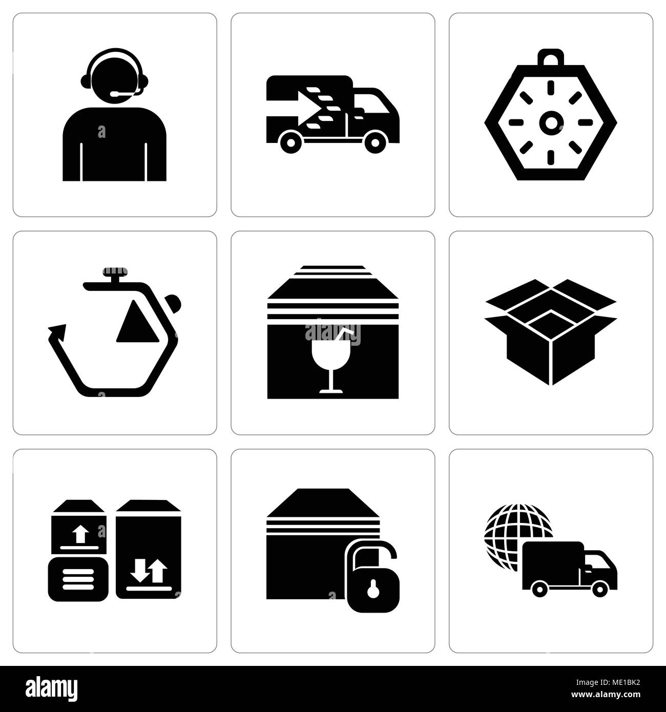 Set Of 9 simple editable icons such as International logistics delivery ...