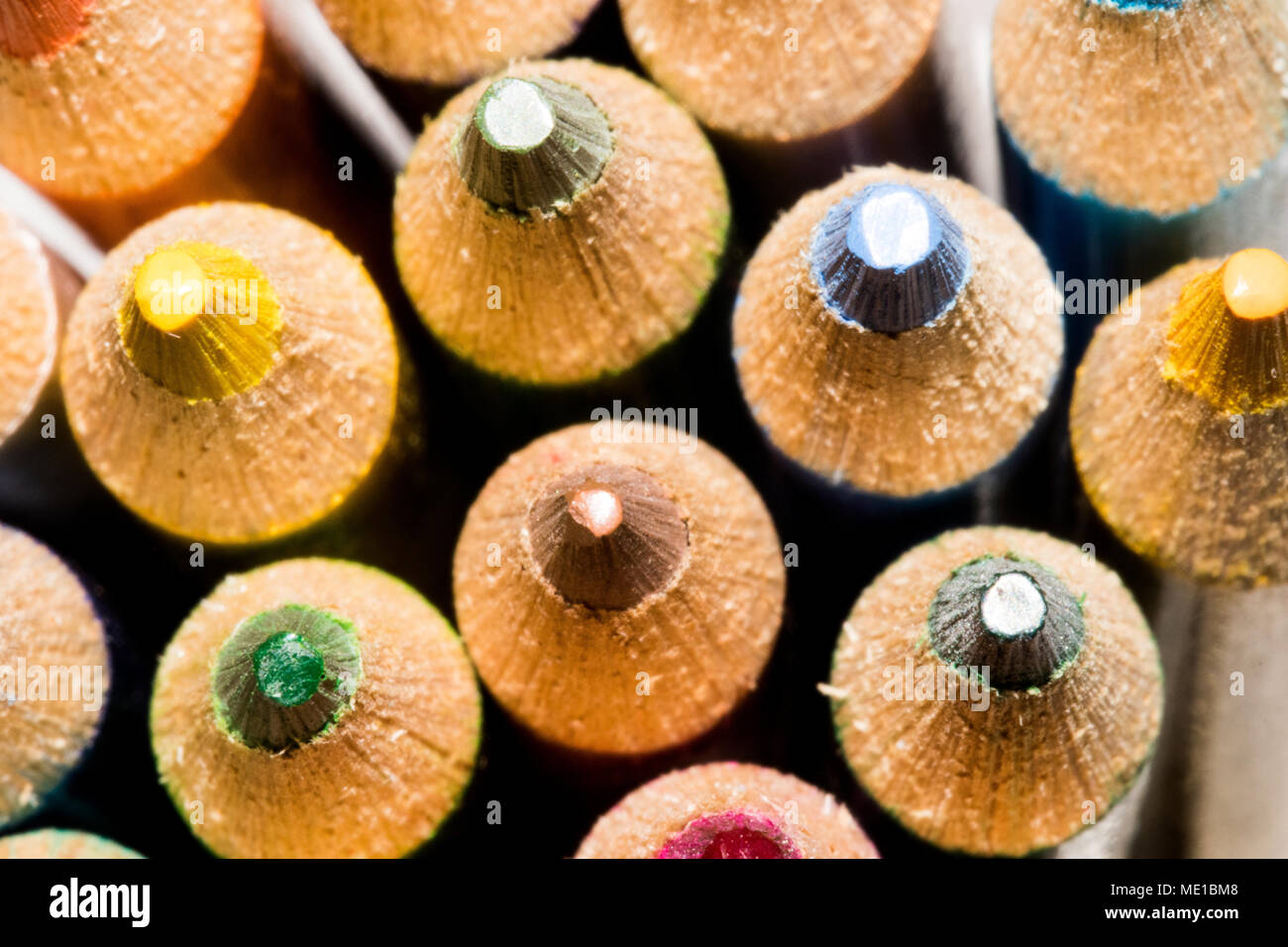 Macro colored pencils Stock Photo - Alamy