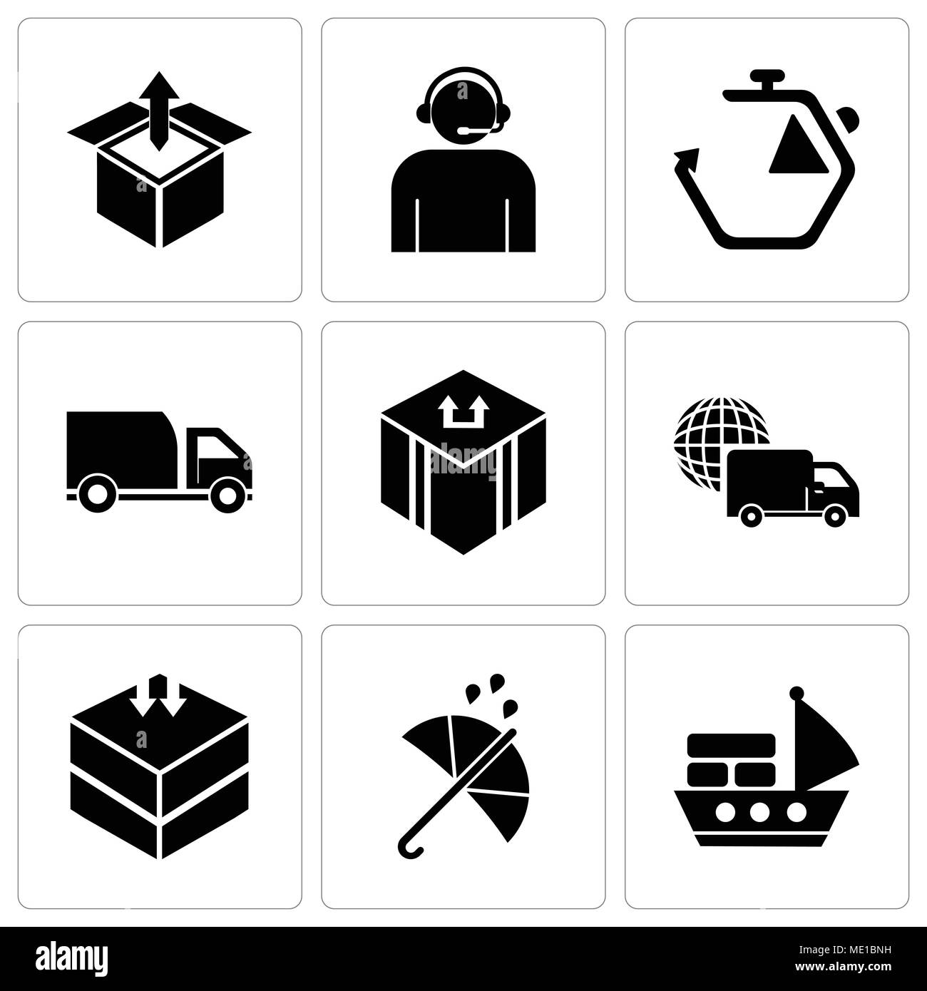International packing icons hi-res stock photography and images - Alamy