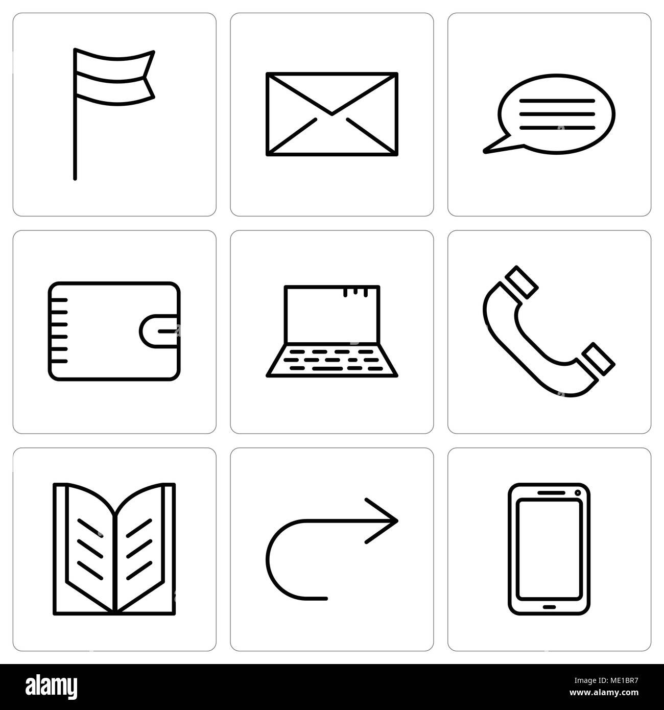 Zipper icon set flat Black and White Stock Photos & Images - Alamy