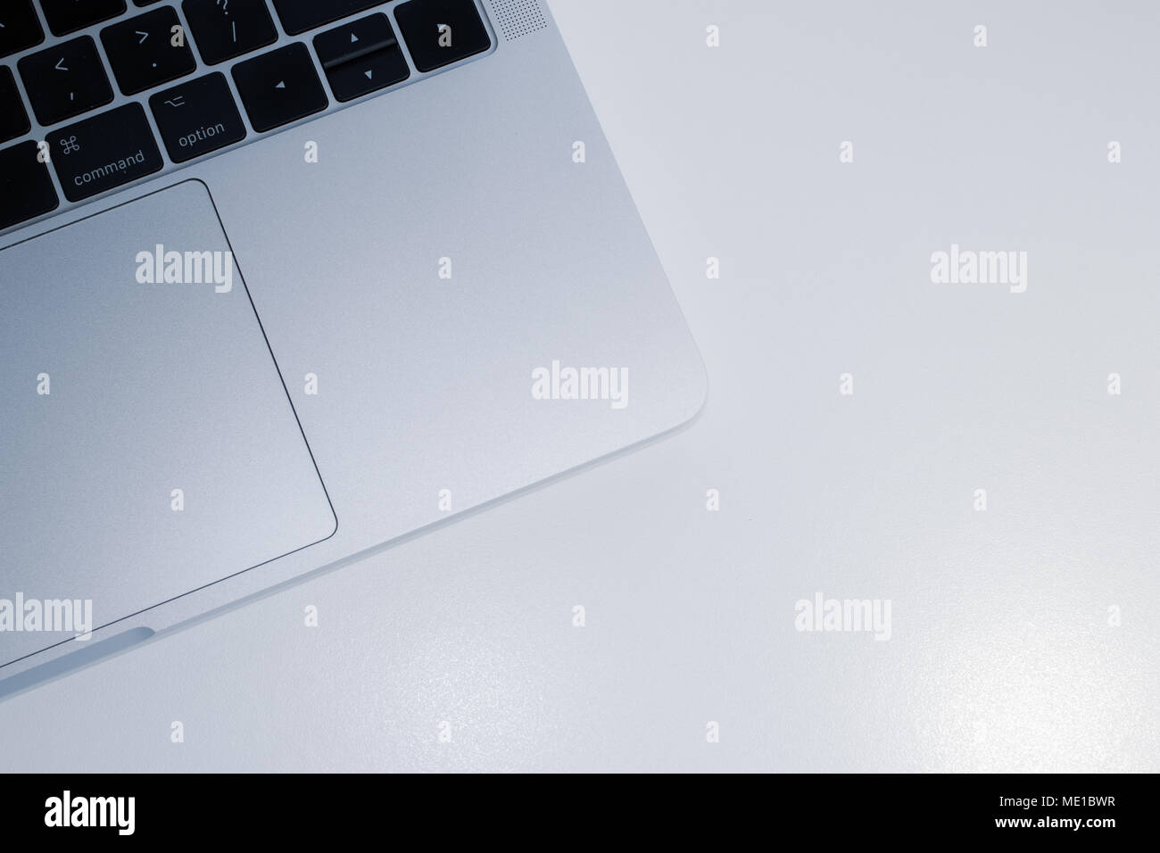 top view of laptop with open space on white background Stock Photo - Alamy
