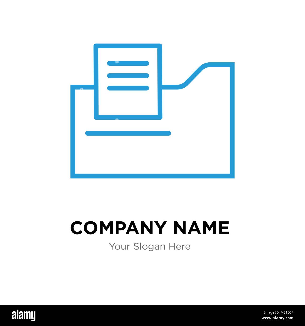 document folder company logo design template, Business corporate vector ...