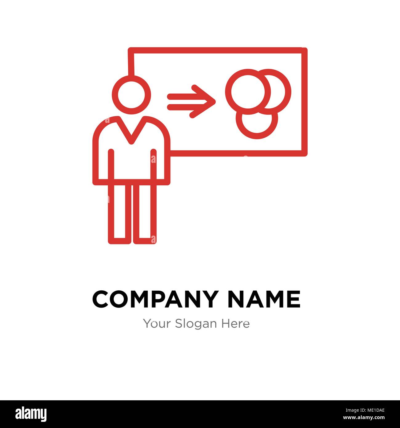 Person explaining data company logo design template, Business corporate ...