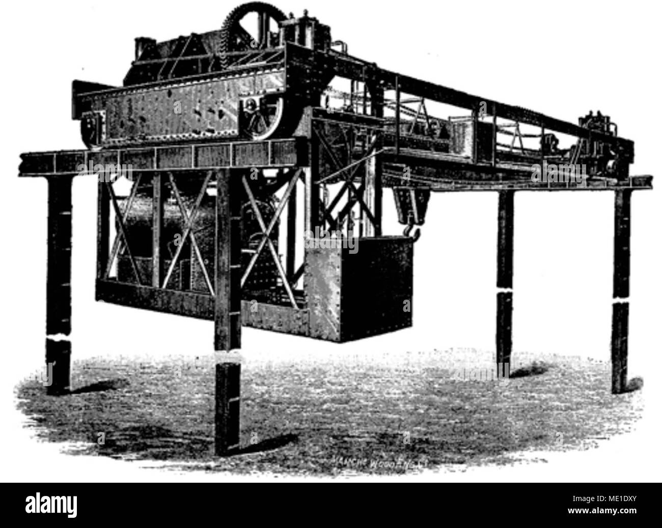 Steam-powered overhead crane from ca. 1890 Stock Photo - Alamy