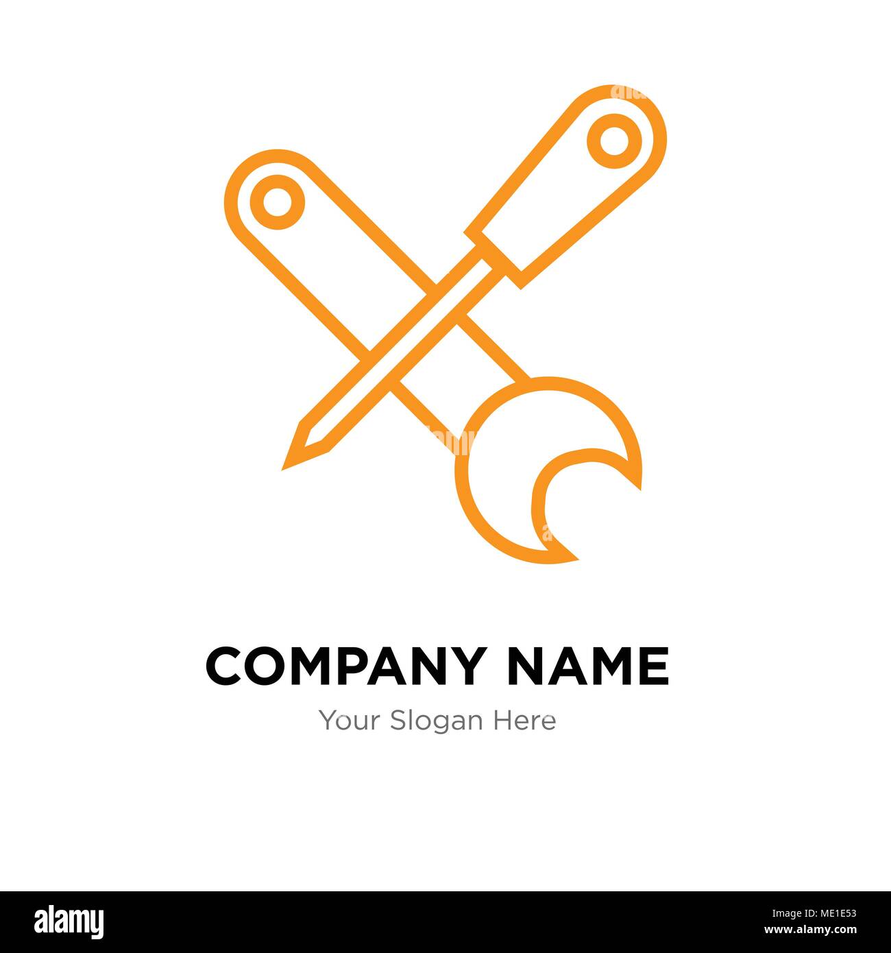 Screwdriver and wrench company logo design template, Business corporate ...