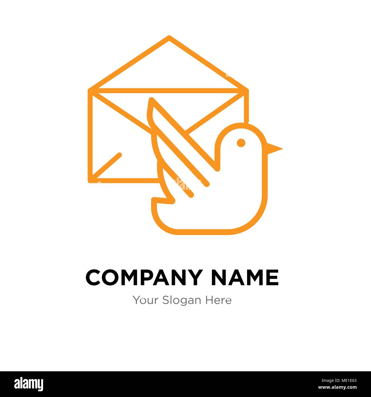 Mail bird company logo design template, Business corporate vector icon ...