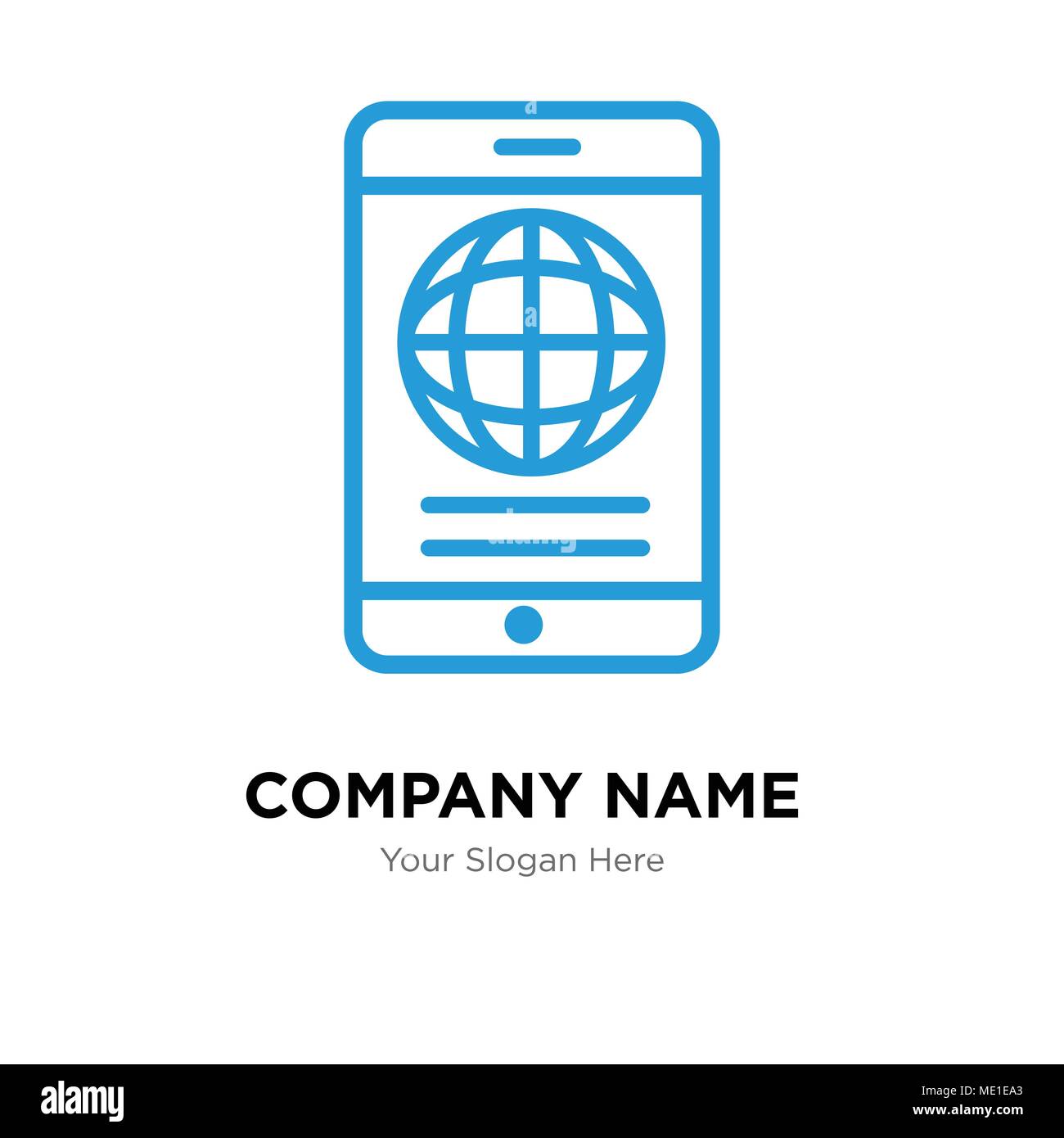 Mobile phone globally connected company logo design template, Business ...