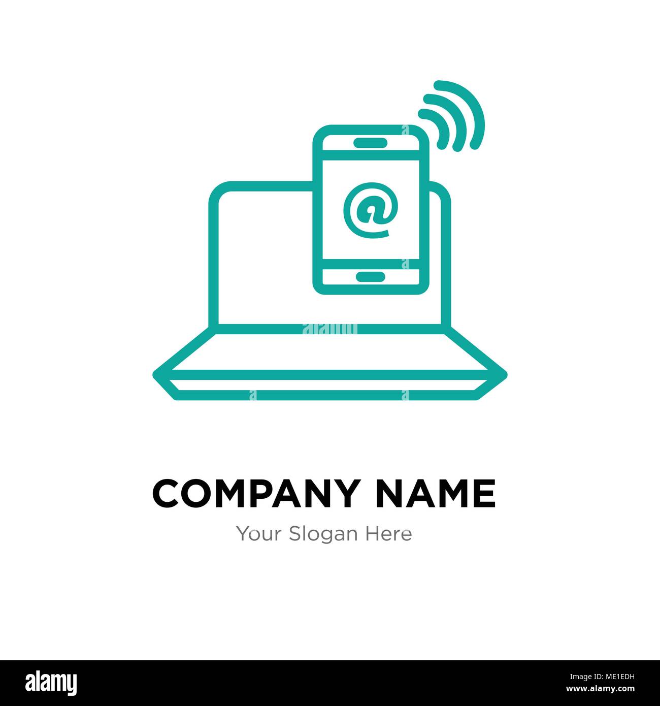 Smartphone and laptop company logo design template, Business corporate ...