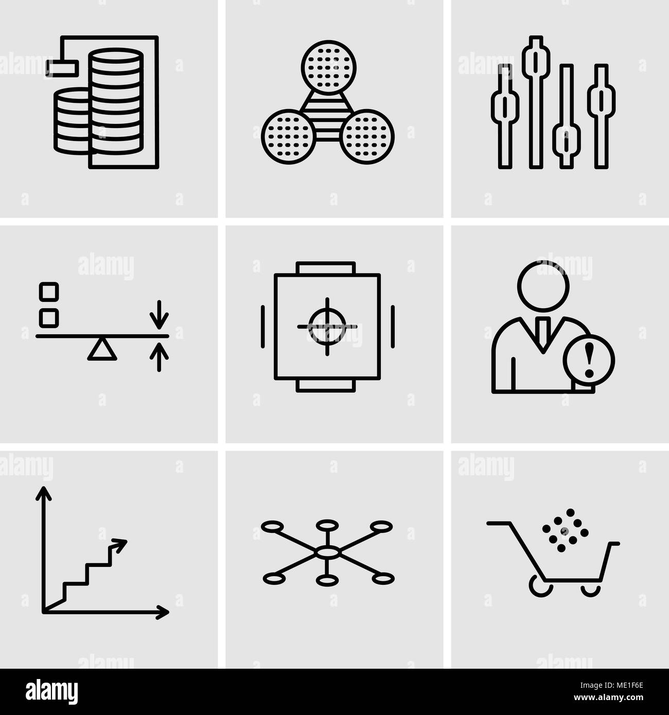 Set Of 9 simple editable icons such as Cart graphic, Data connection, Data analytics ascending ...
