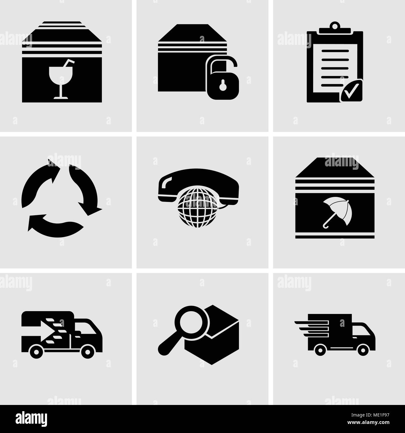 Set Of 9 simple editable icons such as Logistics delivery truck in ...