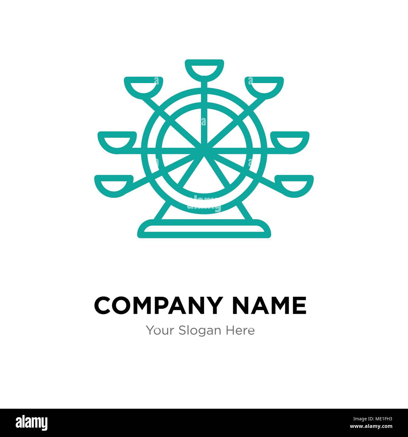 Ferris wheel company logo design template, Business corporate vector ...