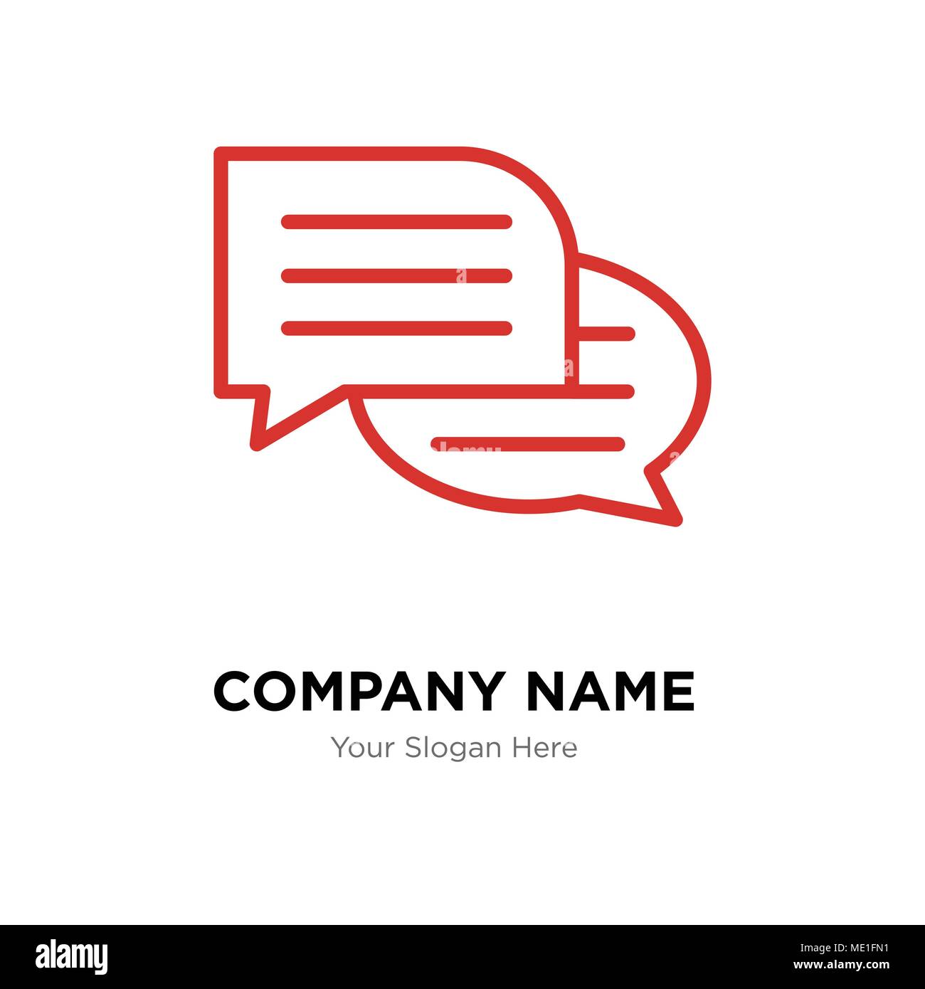 chat company logo design template, Business corporate vector icon Stock ...