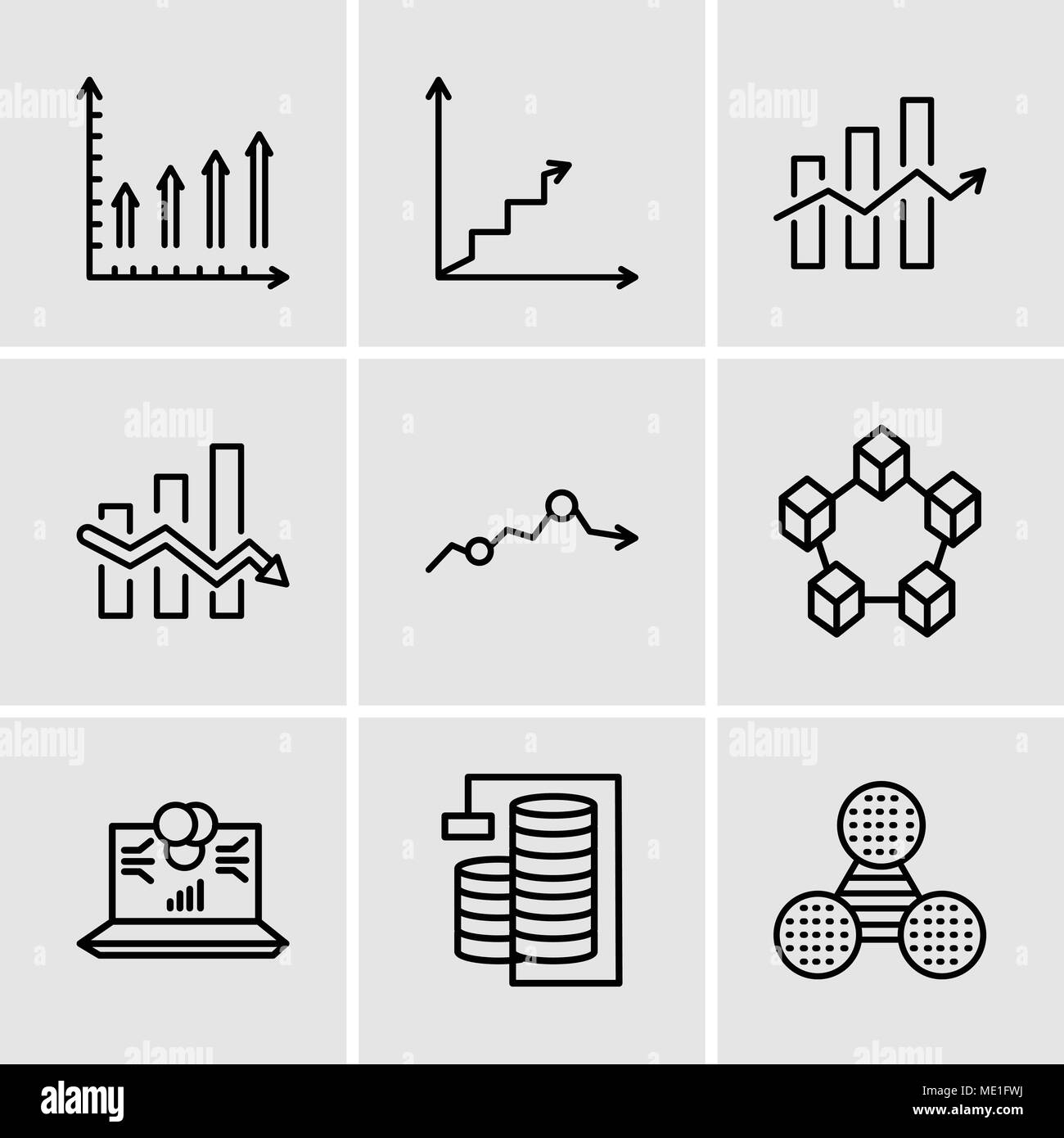 Set Of 9 Simple Editable Icons Such As Pie Graphic Comparison Database