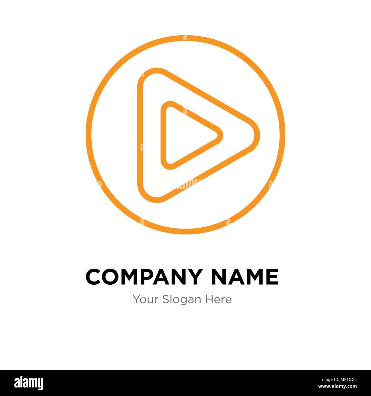Play button company logo design template, Business corporate vector ...