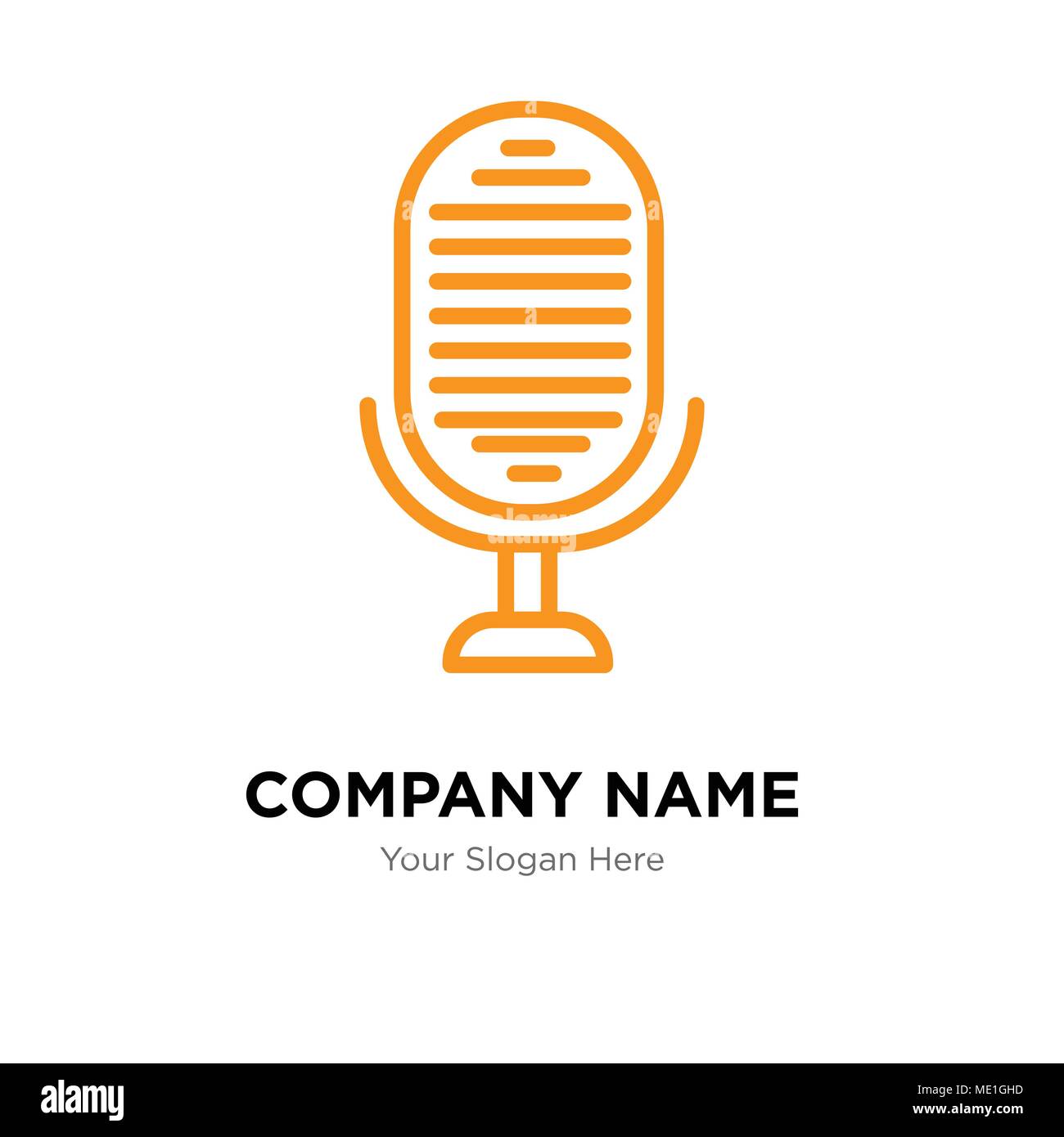 Microphone company logo design template, Business corporate vector icon ...