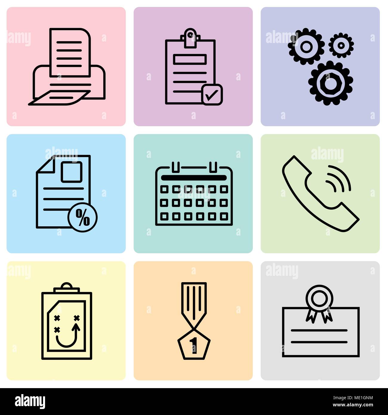 Set Of 9 Simple Editable Icons Such As Postcard Winner Document Call Keyboard Document