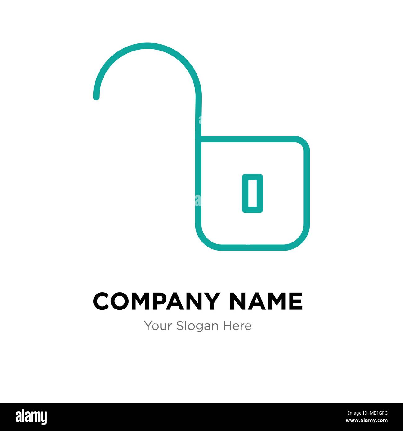 Unlocked padlock company logo design template, Business corporate ...
