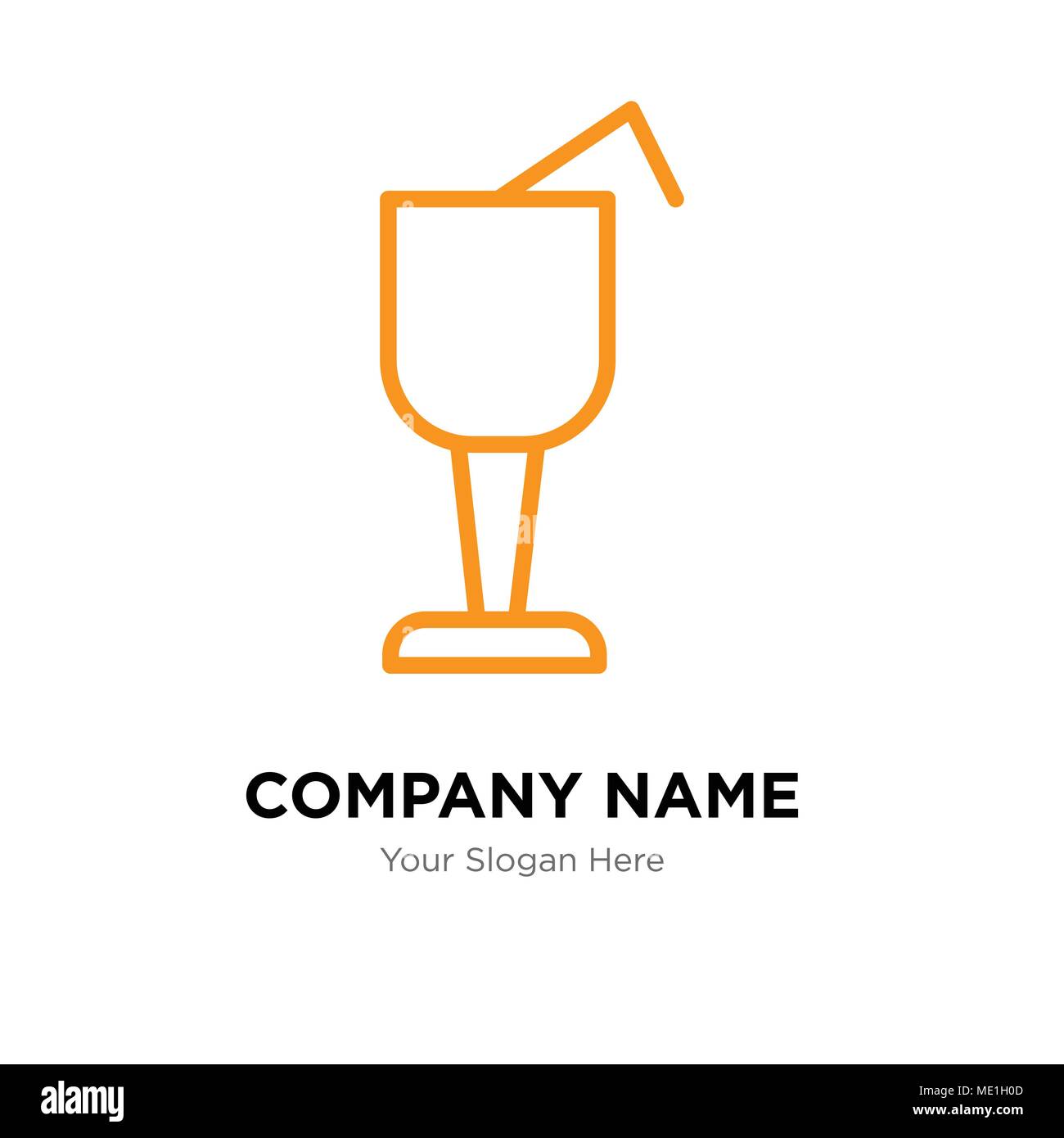 Cocktail glass company logo design template, Business corporate vector ...