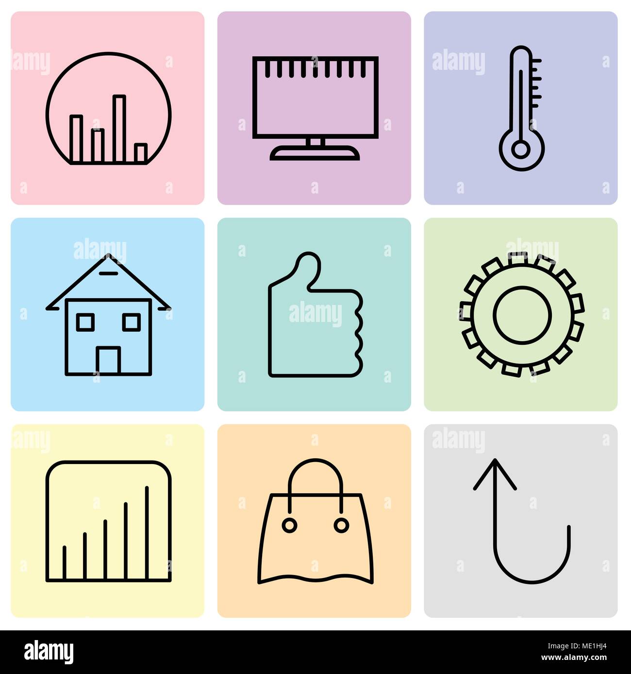 Thermometer flat vector icons hi-res stock photography and images - Alamy