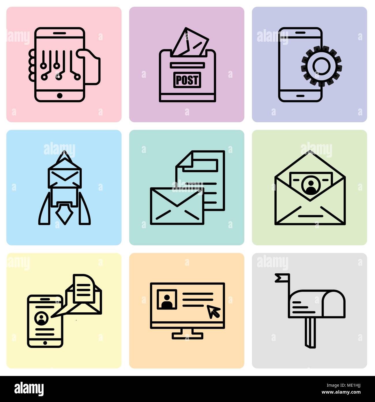 Important mail icon flat Stock Vector Images - Alamy