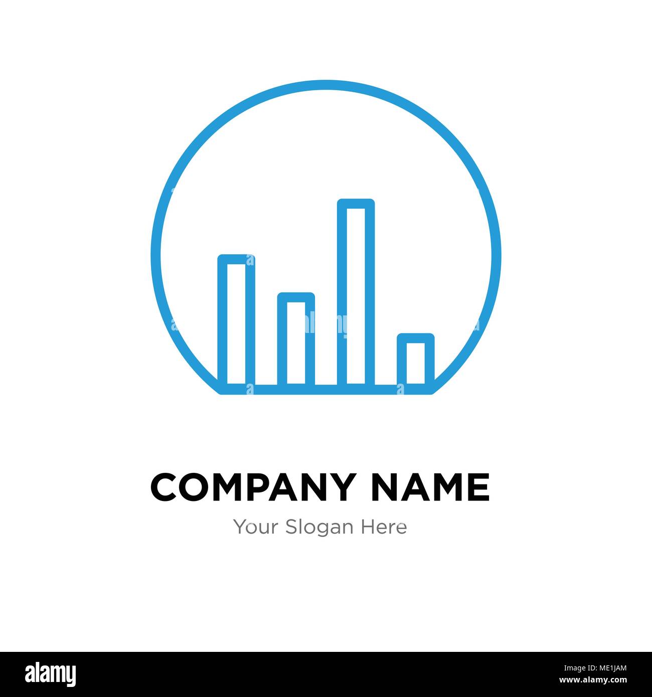Bar chart company logo design template, Business corporate vector icon ...