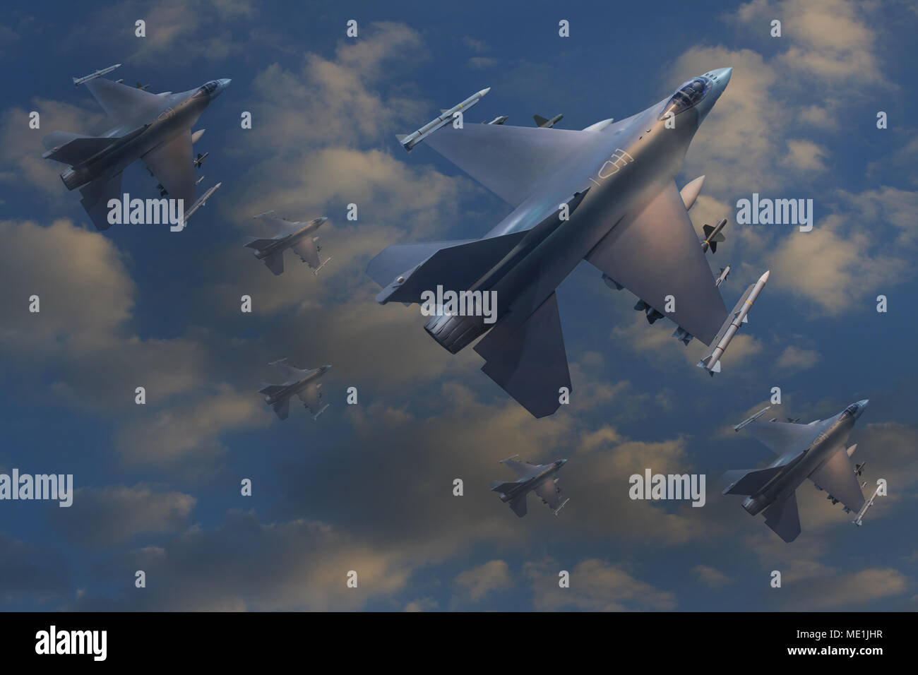jet plane flying on sky for war theme Stock Photo - Alamy