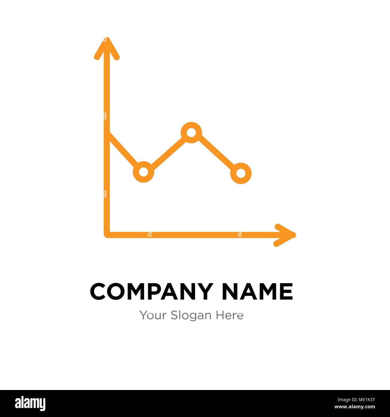 Line chart company logo design template, Business corporate vector icon ...