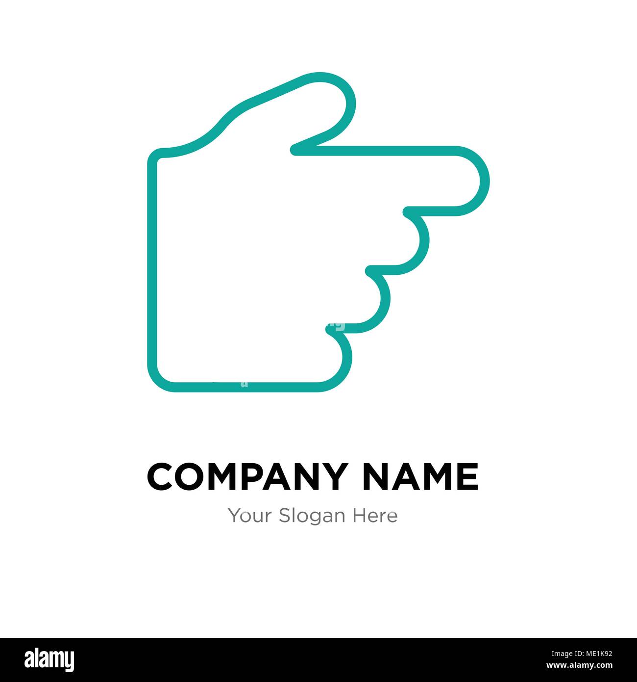 Hand pointing to right company logo design template, Business corporate ...
