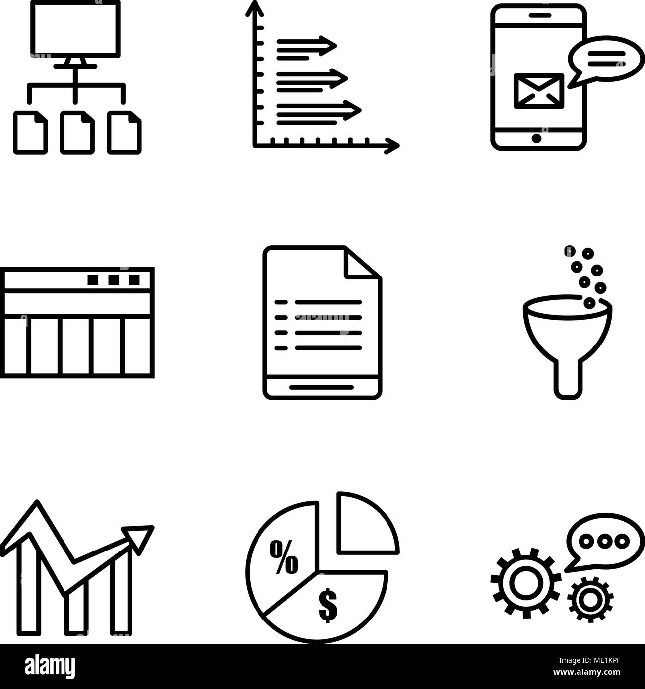 Flow chart icon on Black and White Stock Photos & Images - Alamy