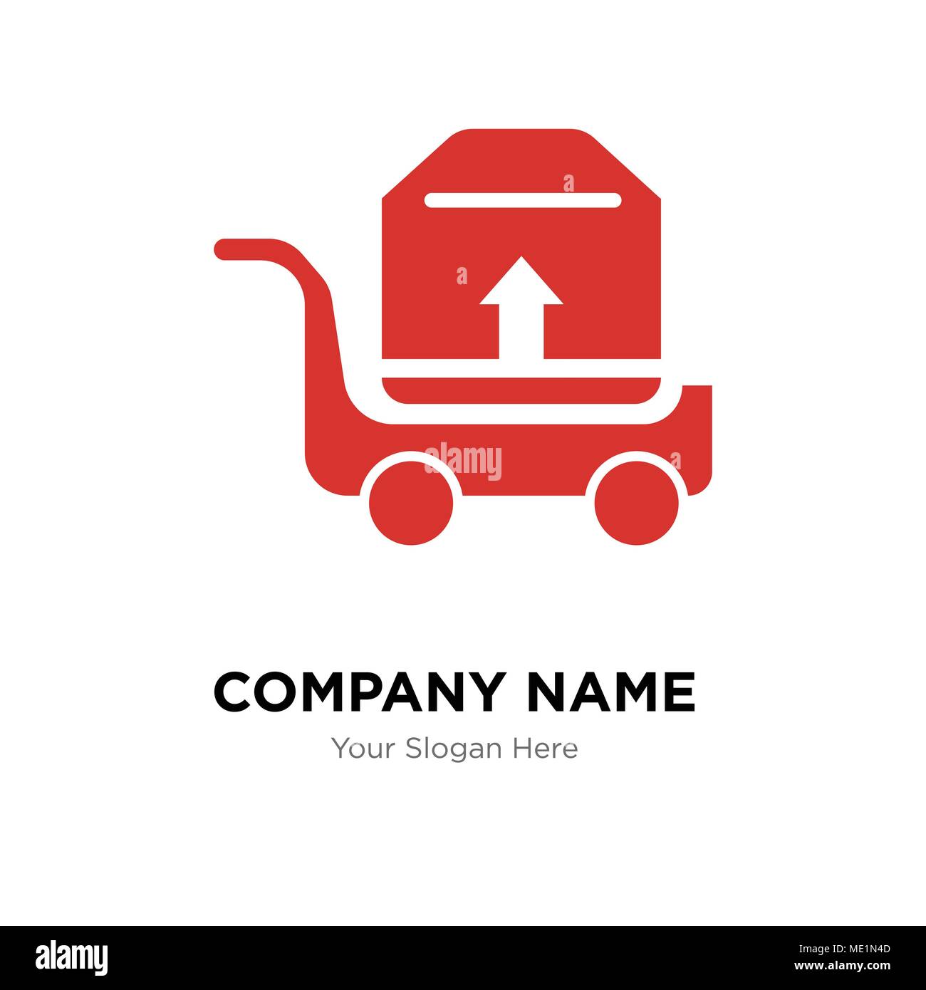 Package transportation on a trolley company logo design template ...