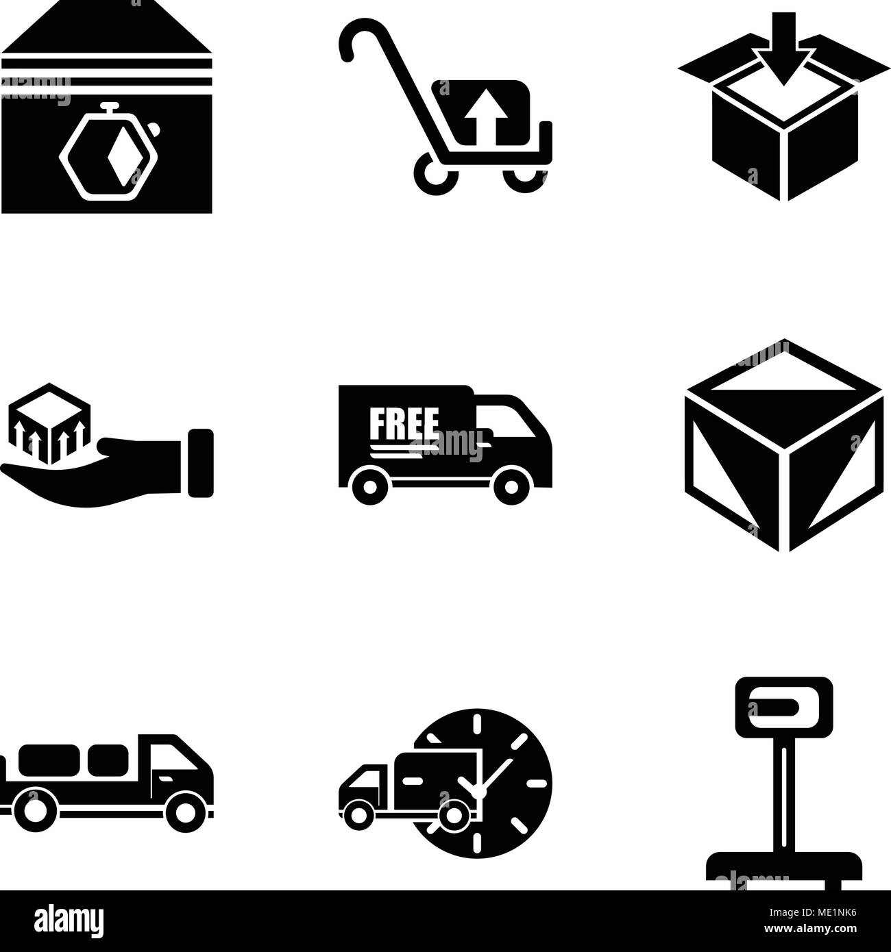 Set Of 9 simple editable icons such as Logistics weight scale, Delivery ...