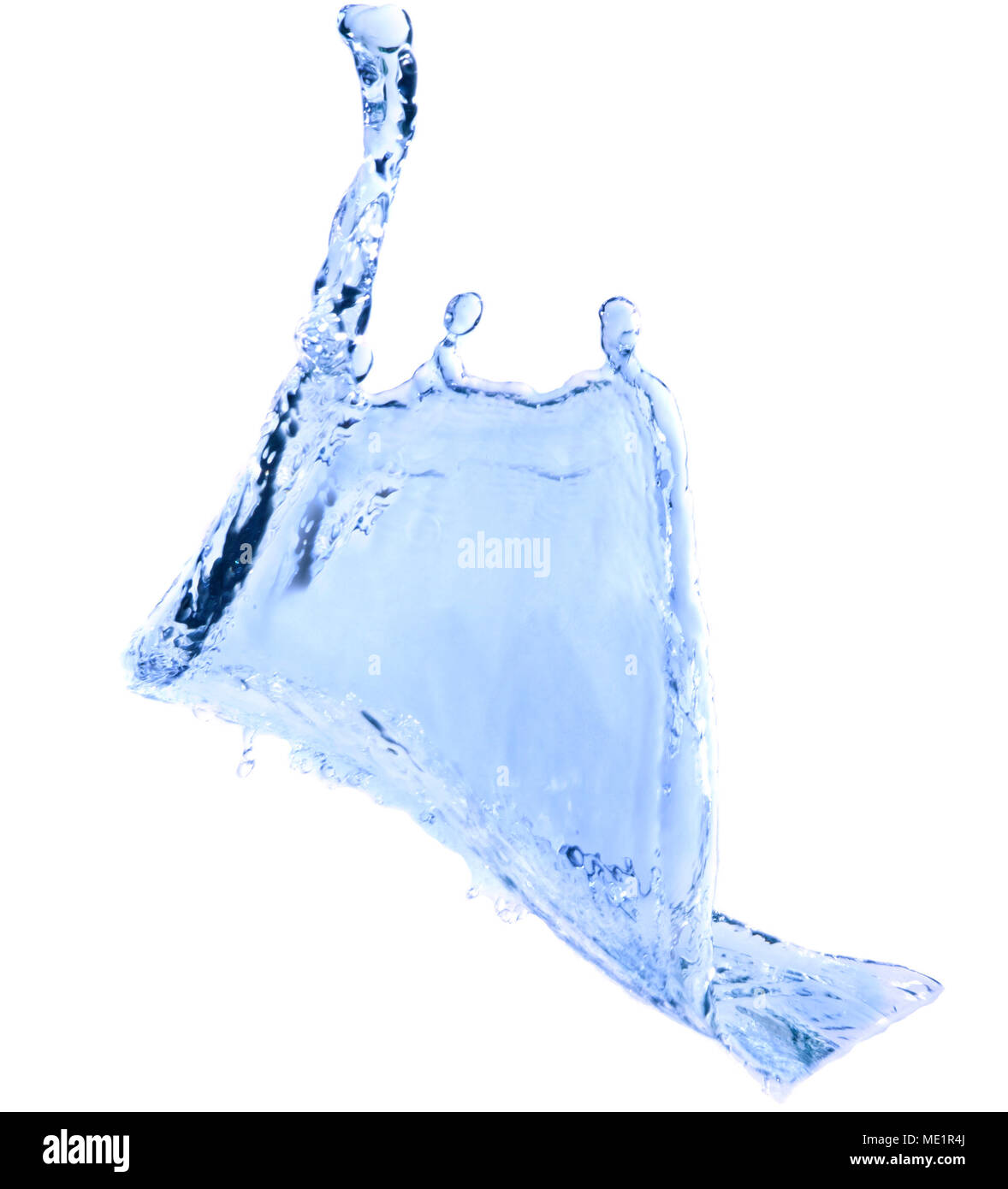 splashing of fresh water on white background show water movement Stock ...