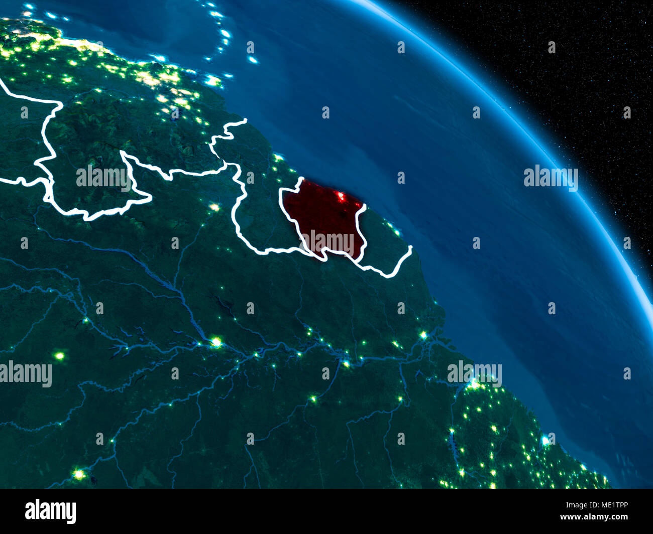 Satellite view suriname country hi-res stock photography and images - Alamy