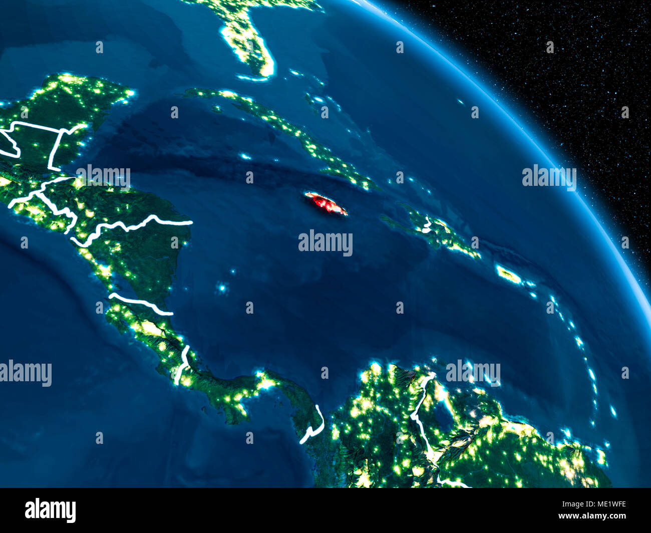 Satellite image jamaica in hi-res stock photography and images - Alamy