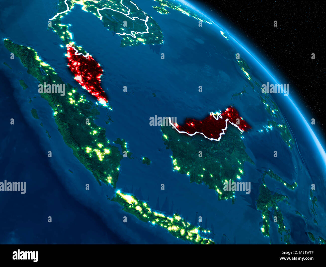 Highlighted satellite image of malaysia hi-res stock photography and ...