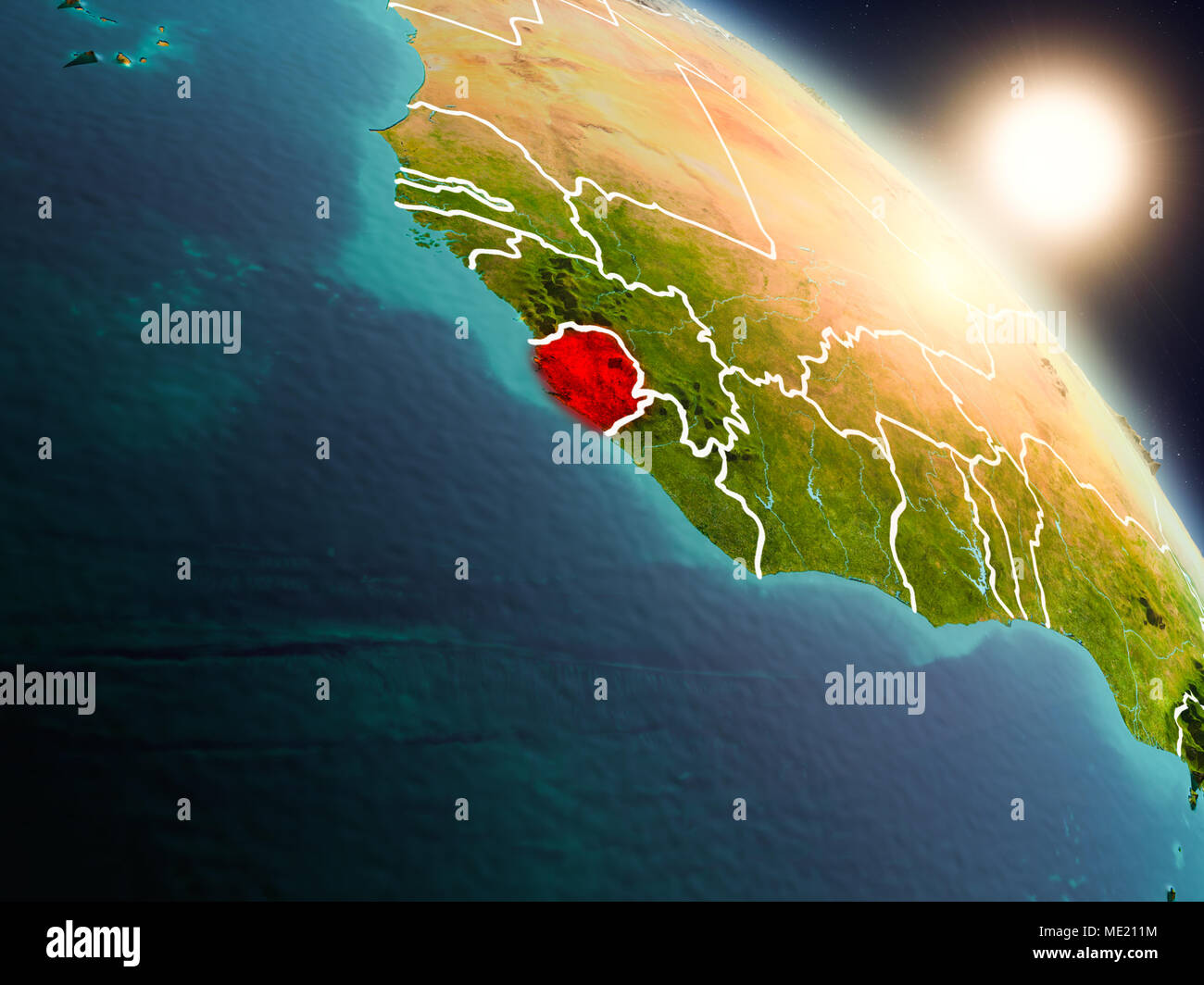 Satellite view sierra leone country hi-res stock photography and images ...