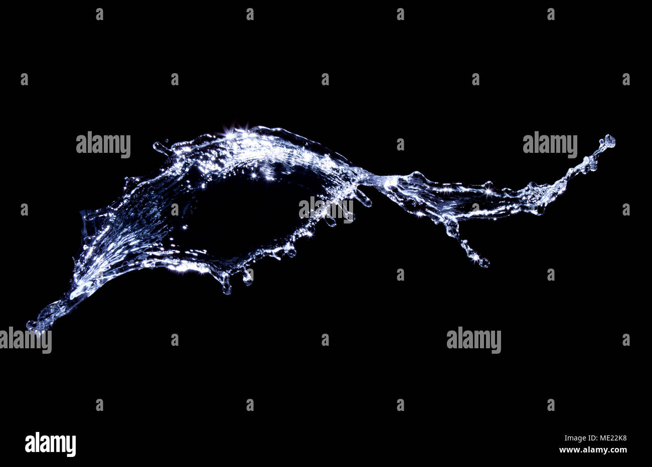 free form of splashing water on black use for water splashing effect ...