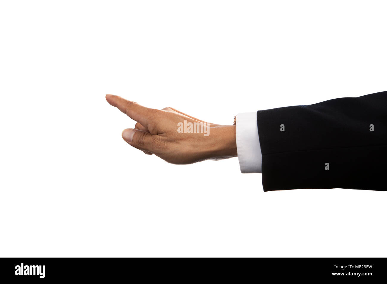 hand of business man pointing isolated whited background use for ...