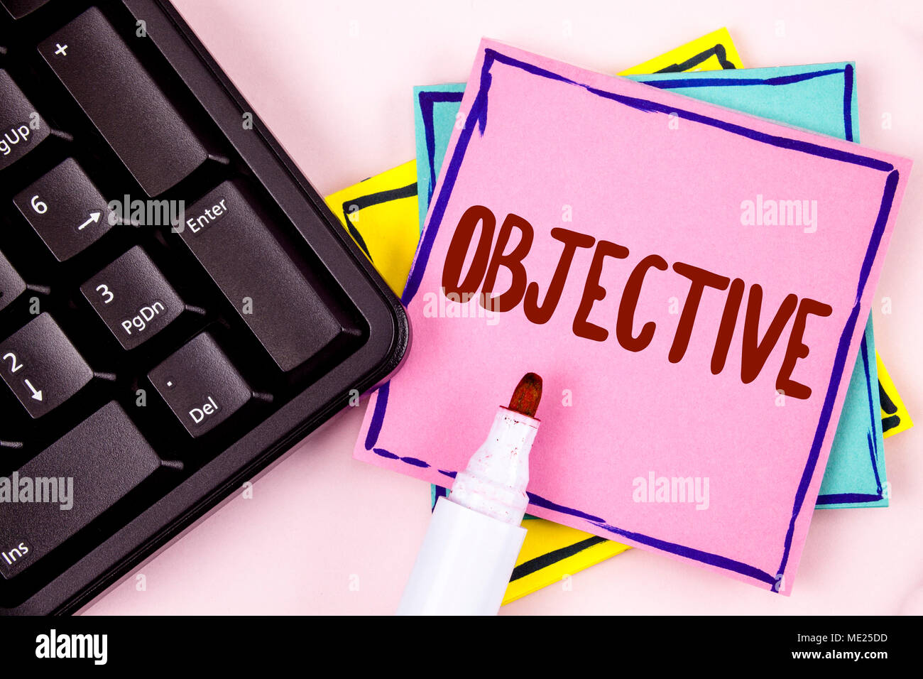 Text sign showing Objective. Conceptual photo Goal planned to be ...