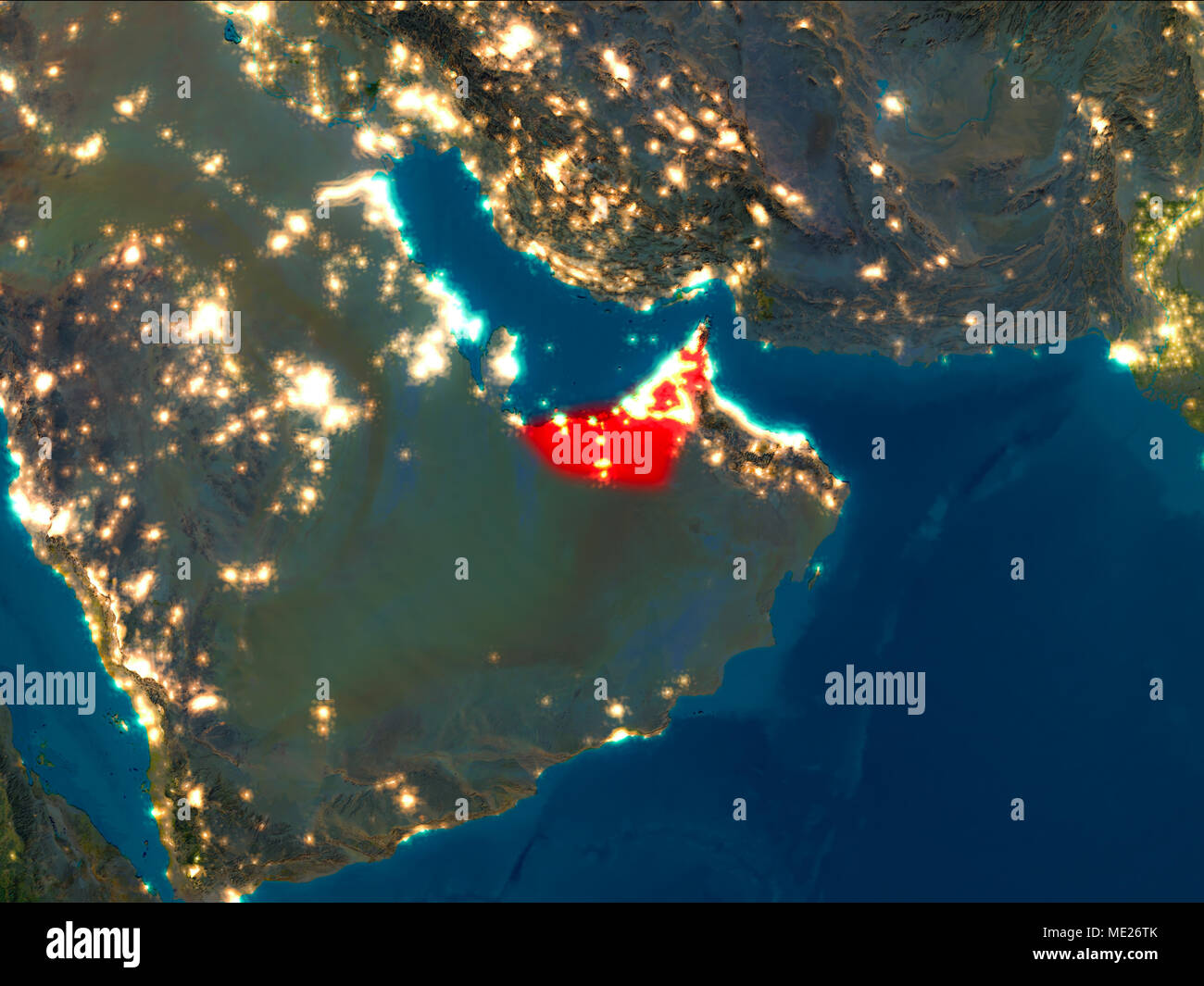 Satellite image of united arab emirates hi-res stock photography and ...