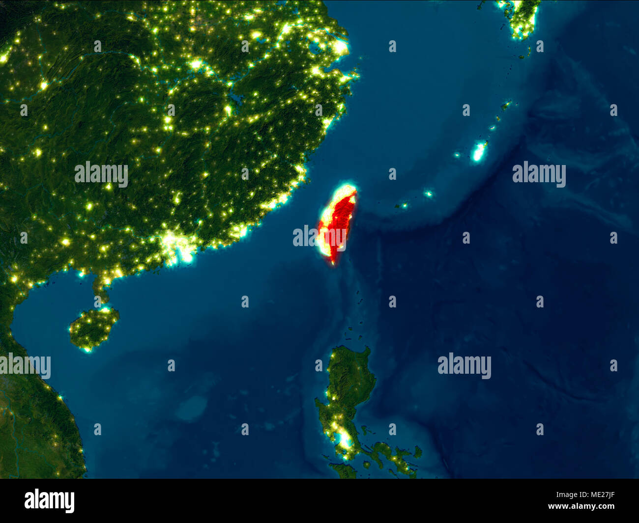 Satellite image of taiwan hi-res stock photography and images - Alamy